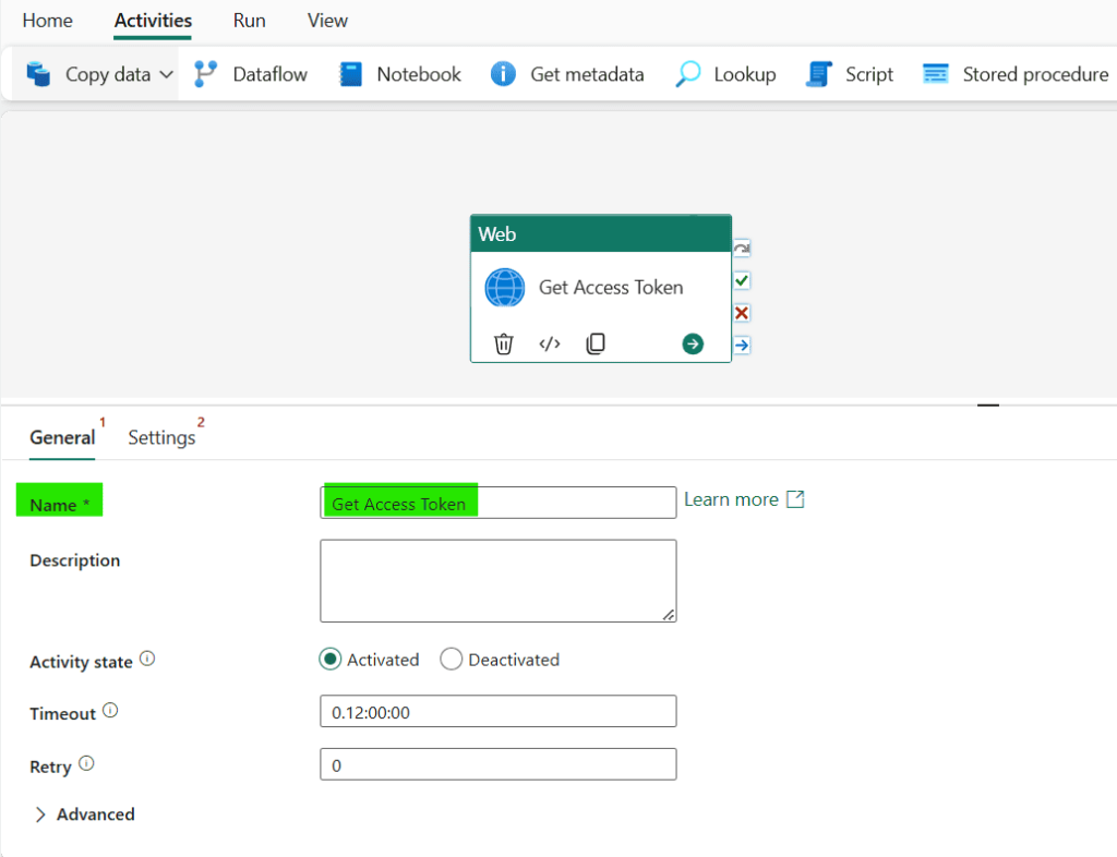 Microsoft Fabric: Fabric REST API in Data Pipeline