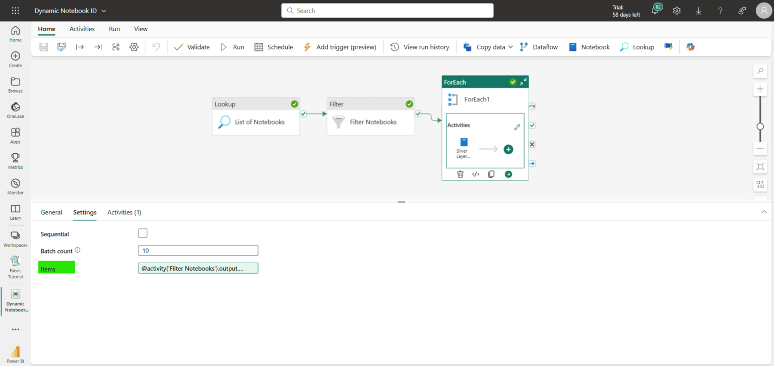 Microsoft Fabric: Dynamically Provide Notebook ID in Data Factory Pipeline